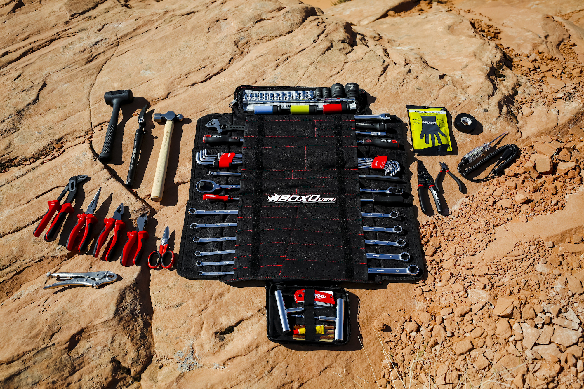 Tool Kit: BoxoUSA Off-Road Tool Bag with Tool Roll Overland Expo