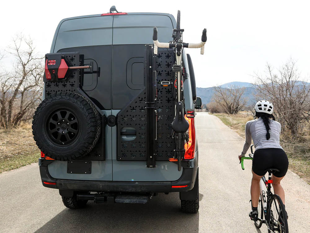 Flarespace nVader Rear Racks for Sprinter Vans Overland Expo