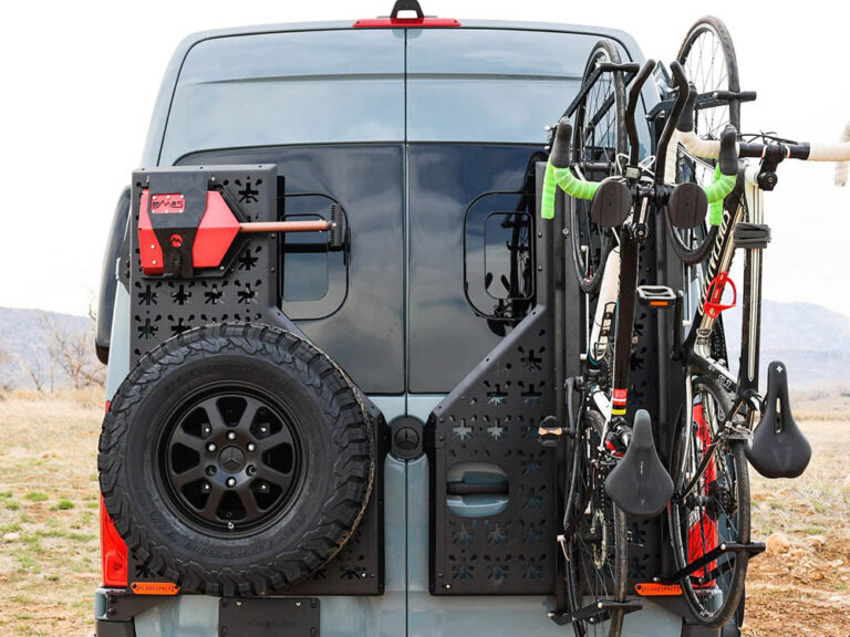 Flarespace nVader Rear Racks for Sprinter Vans Overland Expo
