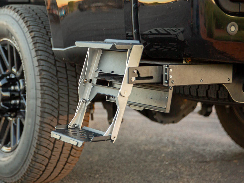 Rock Slide's Truck Bed 'R-Step' Helps Ease Access Overland Expo