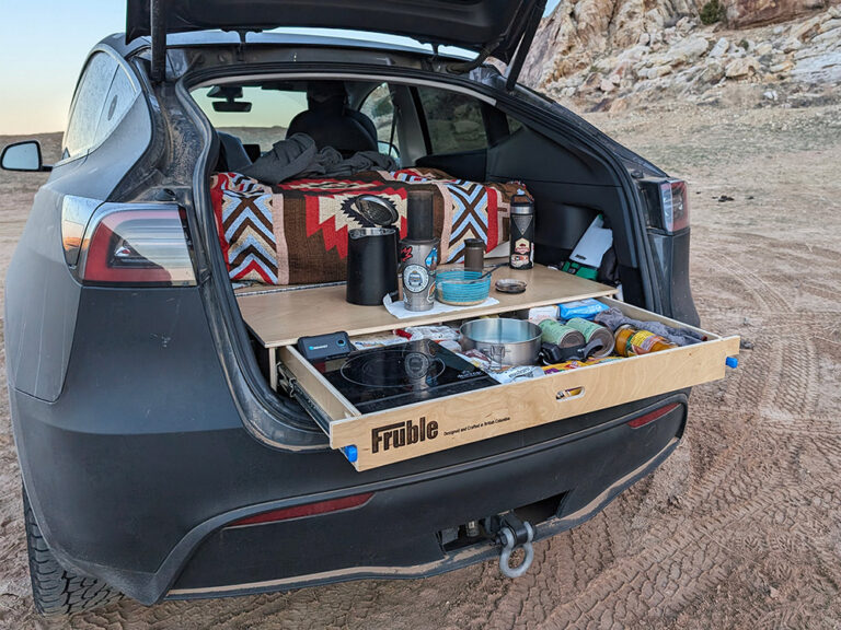 Fruble 'Lite' Car Camping Kits for Rivian and Tesla SUVs Overland Expo